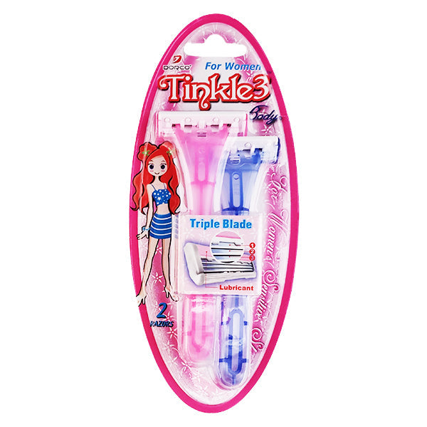 TINKLE BODY RAZOR FOR WOMEN TRIPLE BLADES (2CT) [5137] – Hairsisters