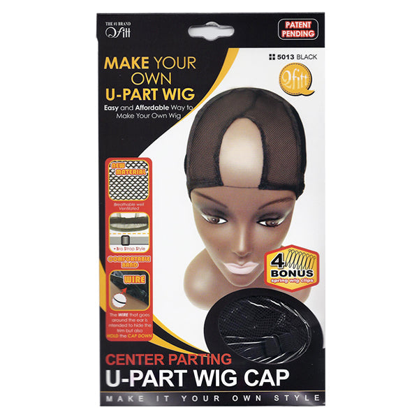 QFITT COLLECTION MAKE YOUR OWN CENTER PARTING U-PART WIG CAP - BLACK 5 ...